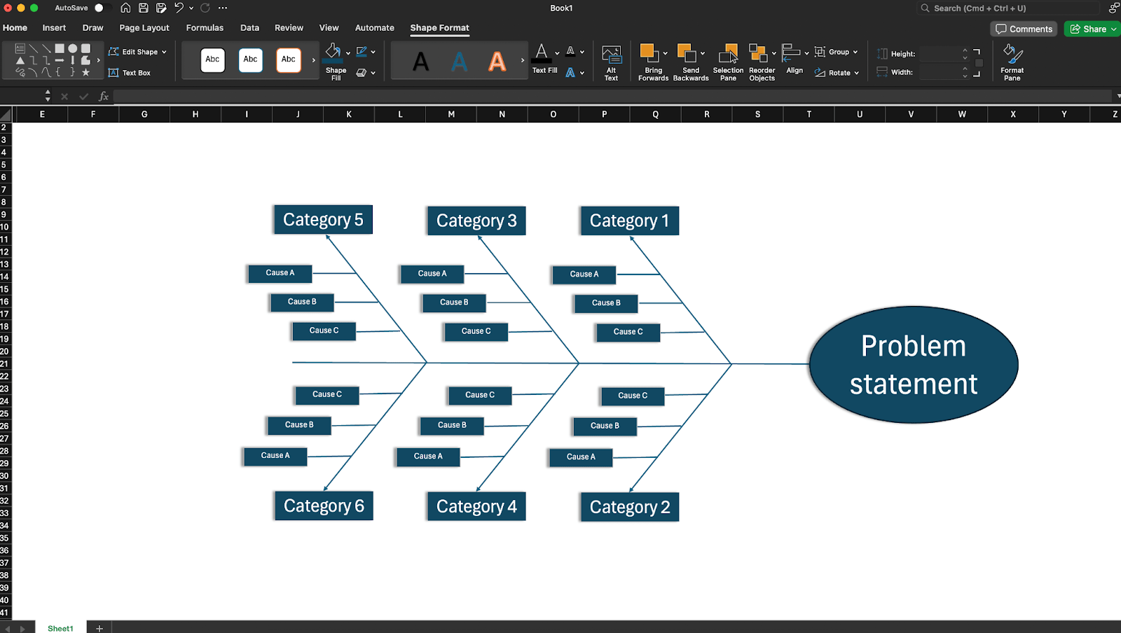 How to Create a Fishbone Diagram in Excel