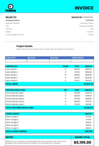 Free Google Sheets Invoice Templates