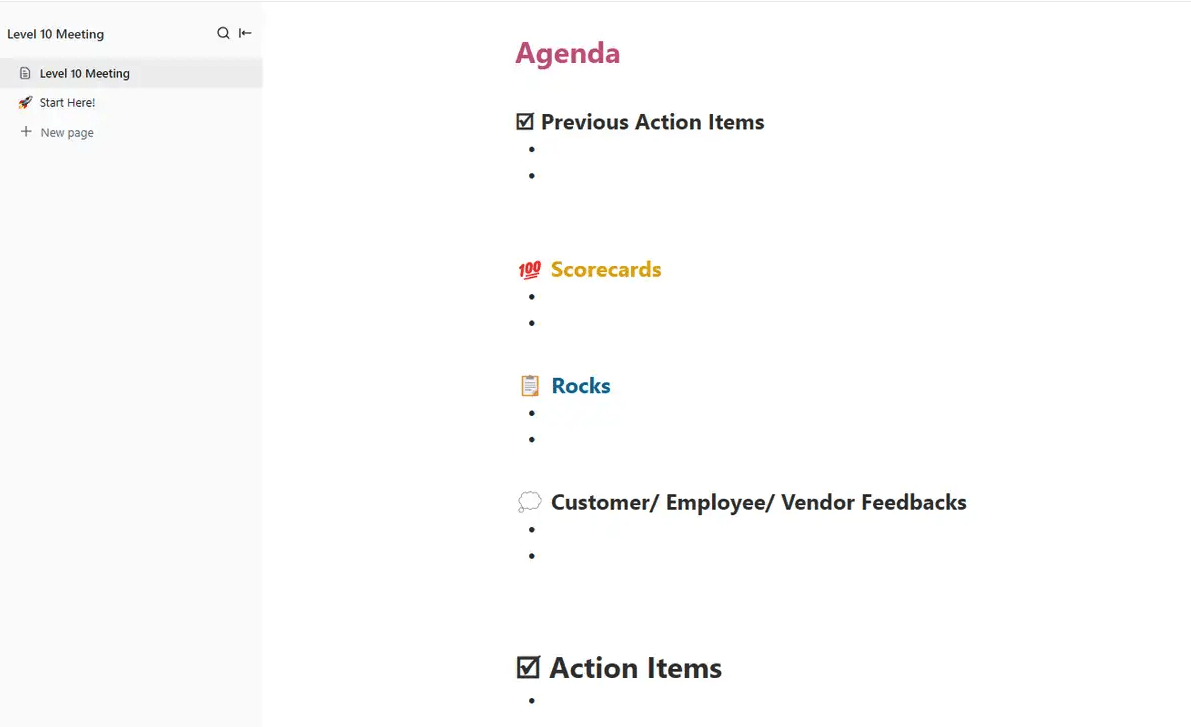10 Free Level 10 Meeting Templates in Excel & ClickUp