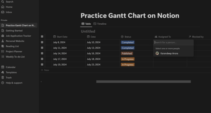 How to Create a Gantt Chart in Notion (With Steps) | ClickUp