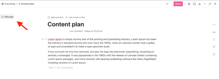 How to Add a New Page on Google Docs | ClickUp