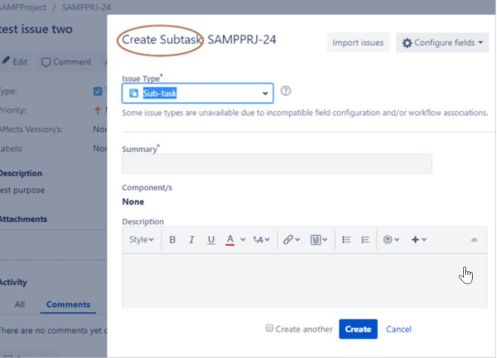 How to Create a Subtask in Jira