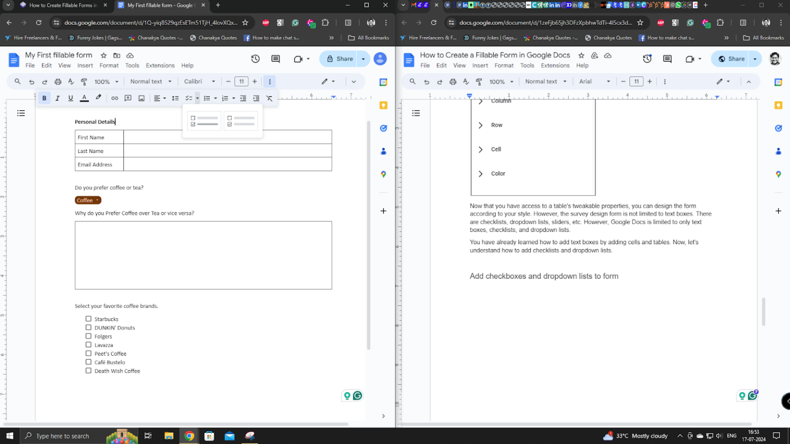 How to Create a Fillable Form in Google Docs (With Templates)