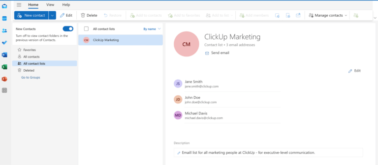 How to Create a Distribution List in Outlook Quickly I ClickUp