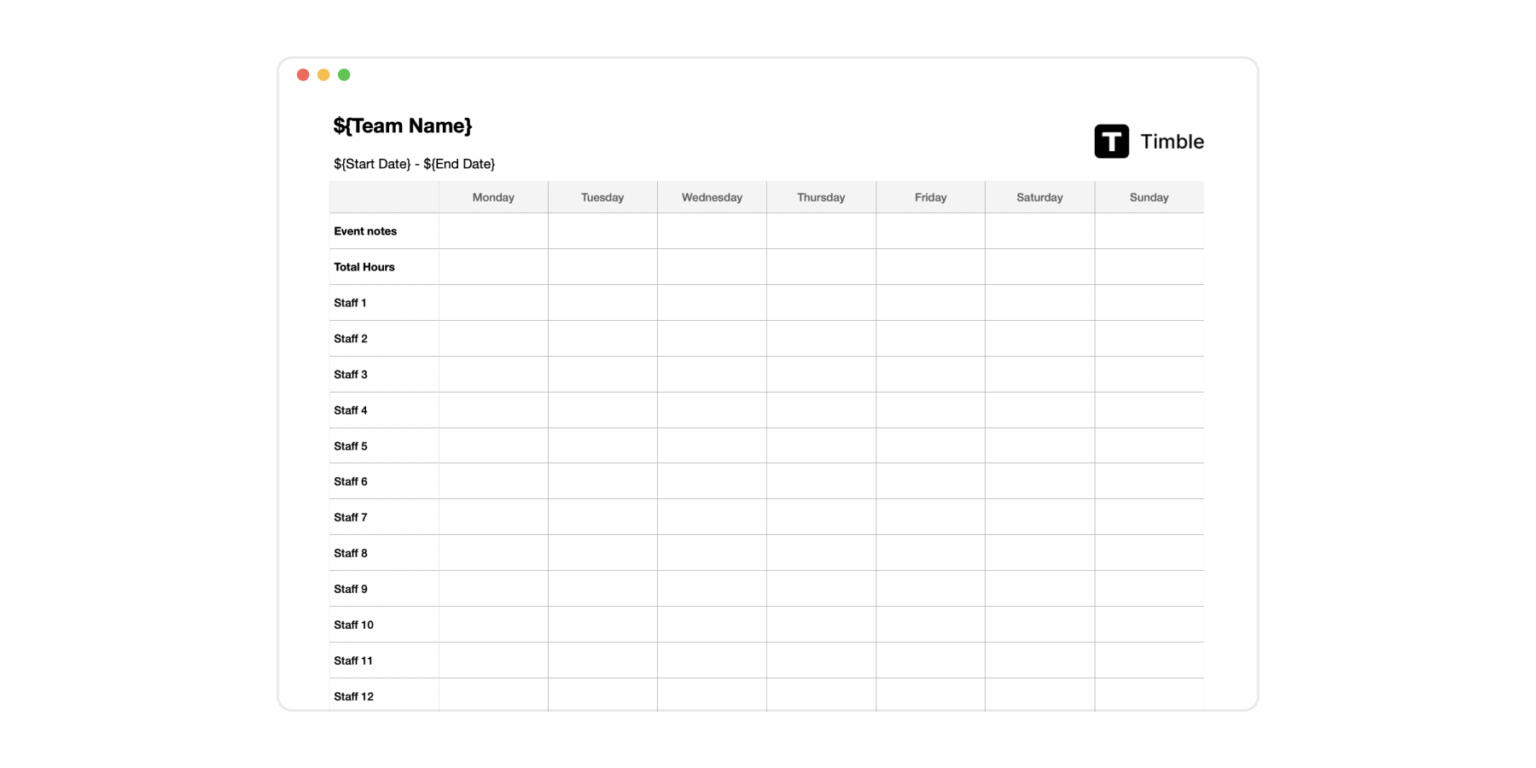 13 Free Roster Templates for Easy Scheduling | ClickUp