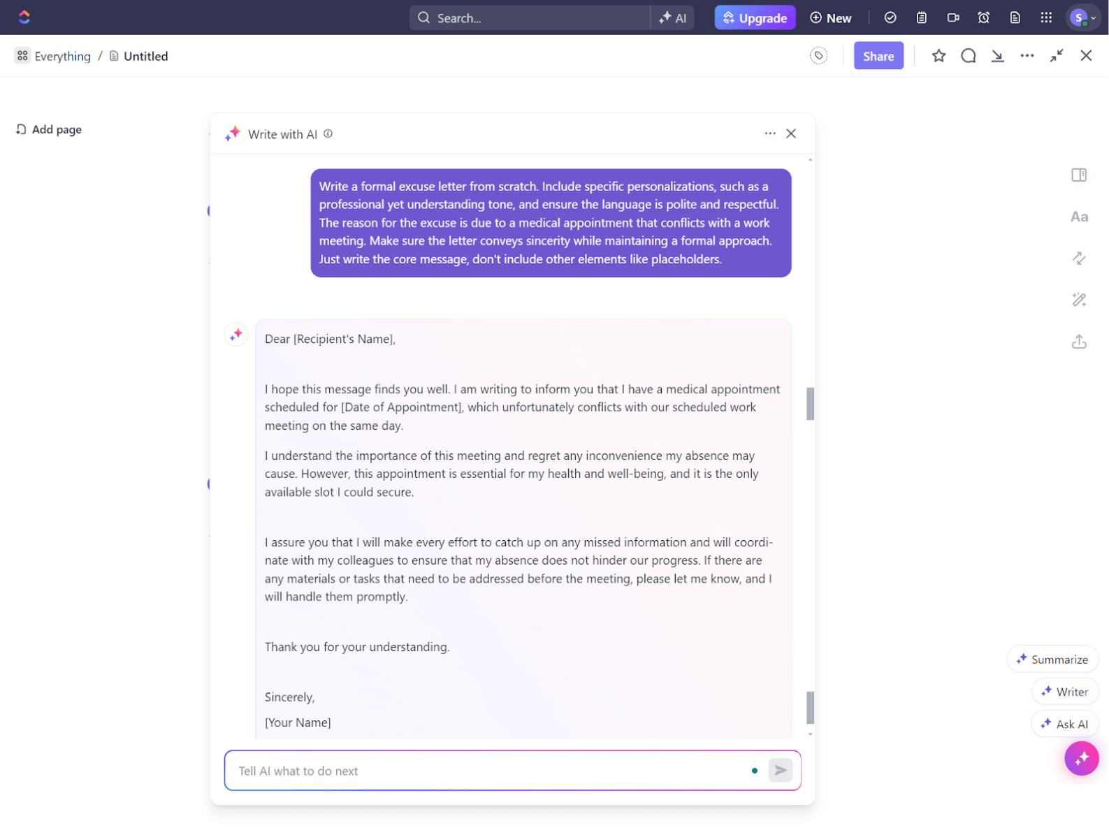 Free Excuse Letter Templates | ClickUp
