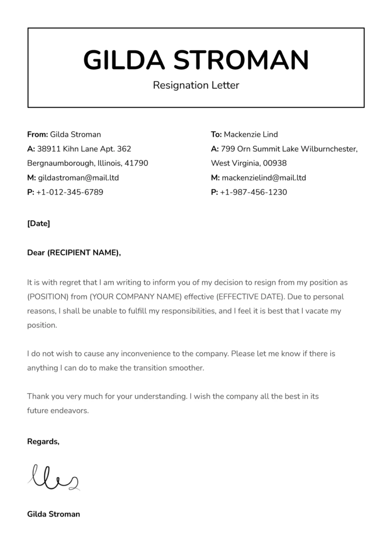 Free Resignation Letter Templates For Google Docs | ClickUp