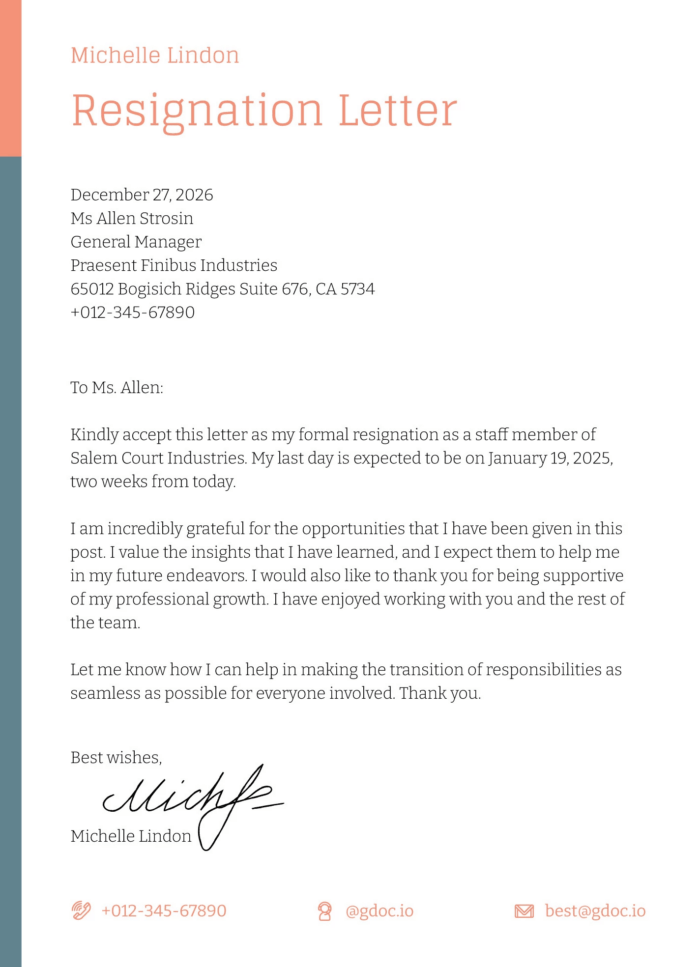 Free Resignation Letter Templates For Google Docs | ClickUp