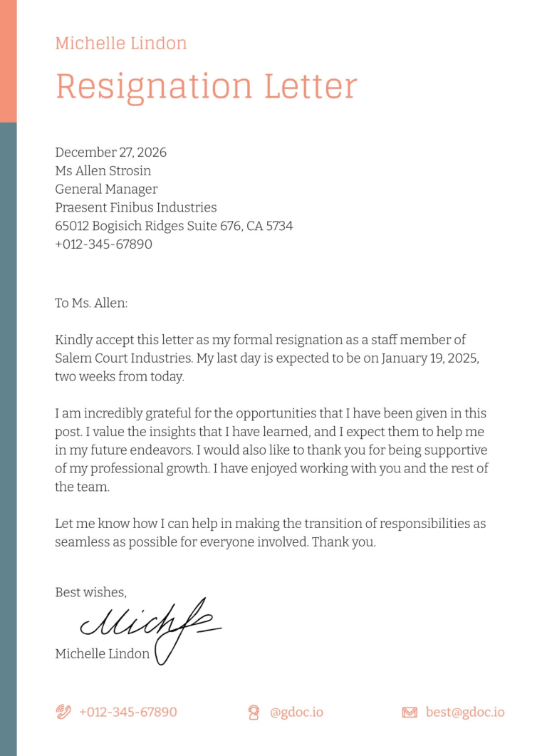 Free Resignation Letter Templates For Google Docs | ClickUp