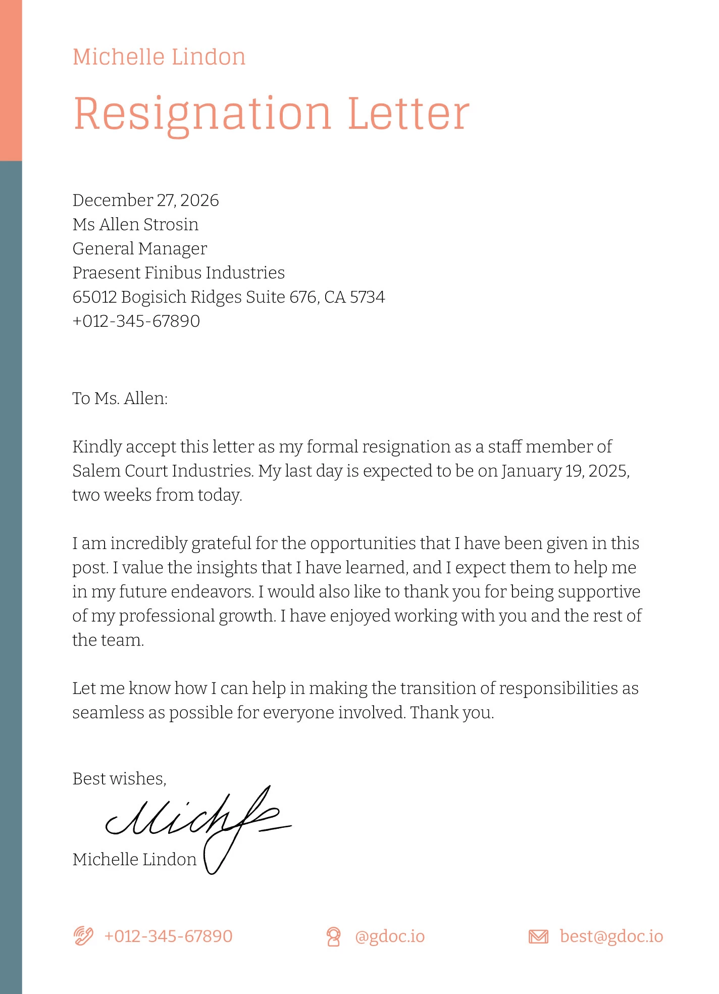 Free Resignation Letter Templates For Google Docs | ClickUp