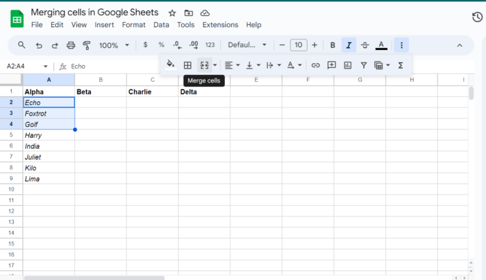How to Merge Cells in Google Sheets | ClickUp