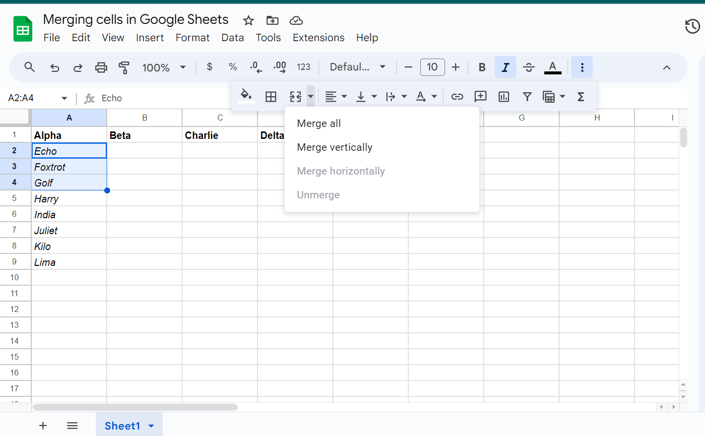 How to Merge Cells in Google Sheets | ClickUp