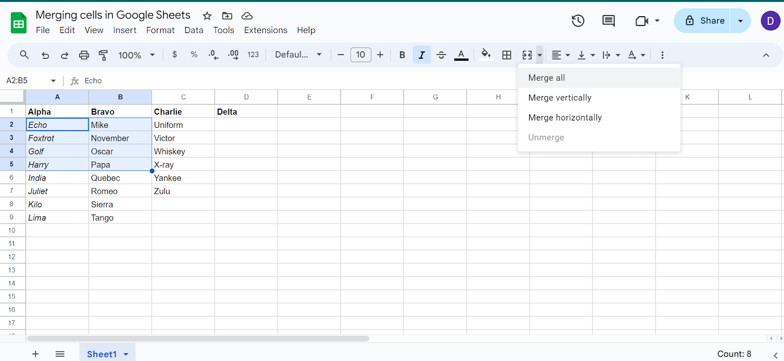 How to Merge Cells in Google Sheets | ClickUp