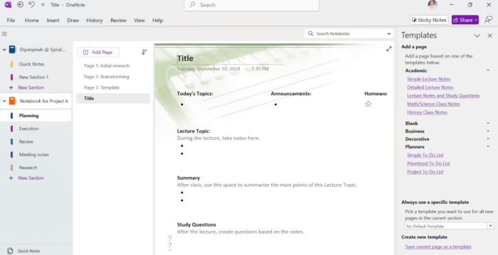 How to Organize OneNote for Project Management at Work