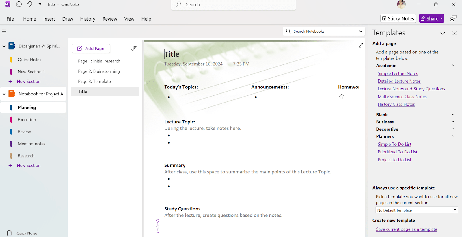 How to Organize OneNote for Project Management at Work
