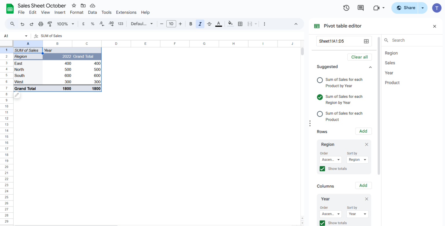 How to Create a Pivot Table in Google Sheets | ClickUp