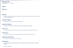 Free OneNote Meeting Templates for Notes, Minutes, & Agendas