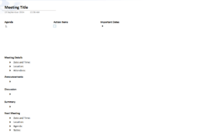 Free OneNote Meeting Templates for Notes, Minutes, & Agendas