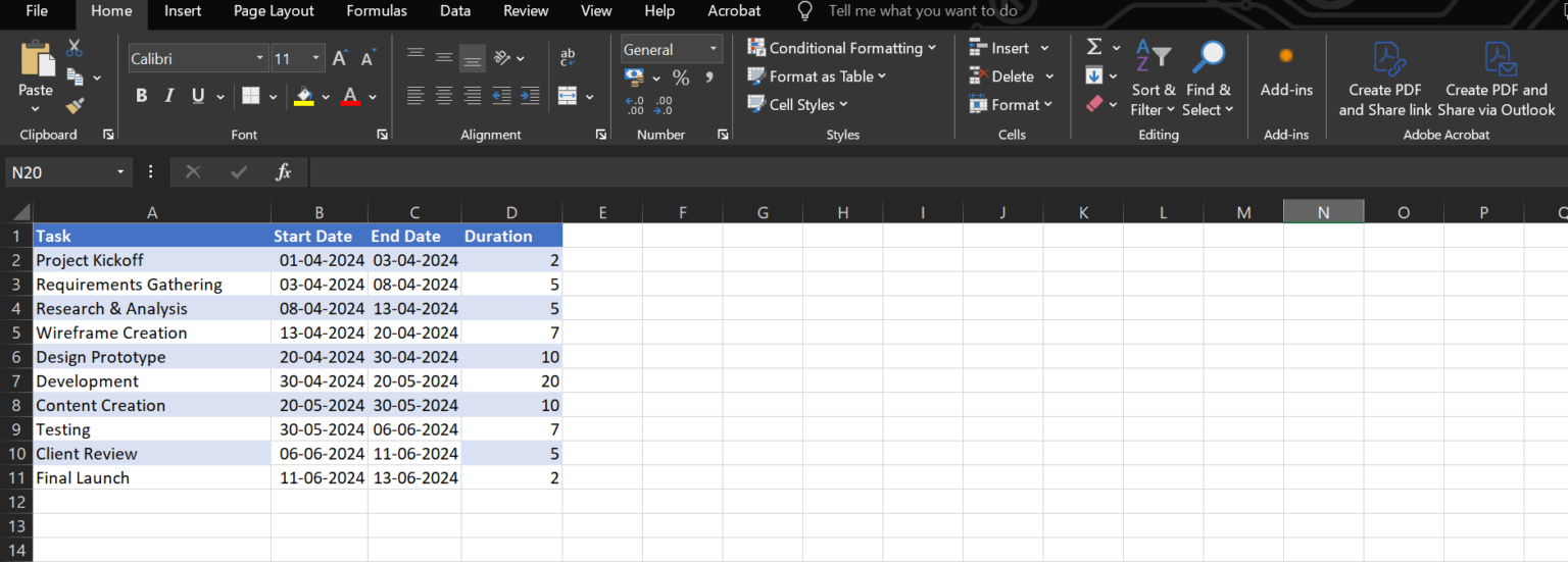 How to Create a Project Timeline in Excel (+Templates)