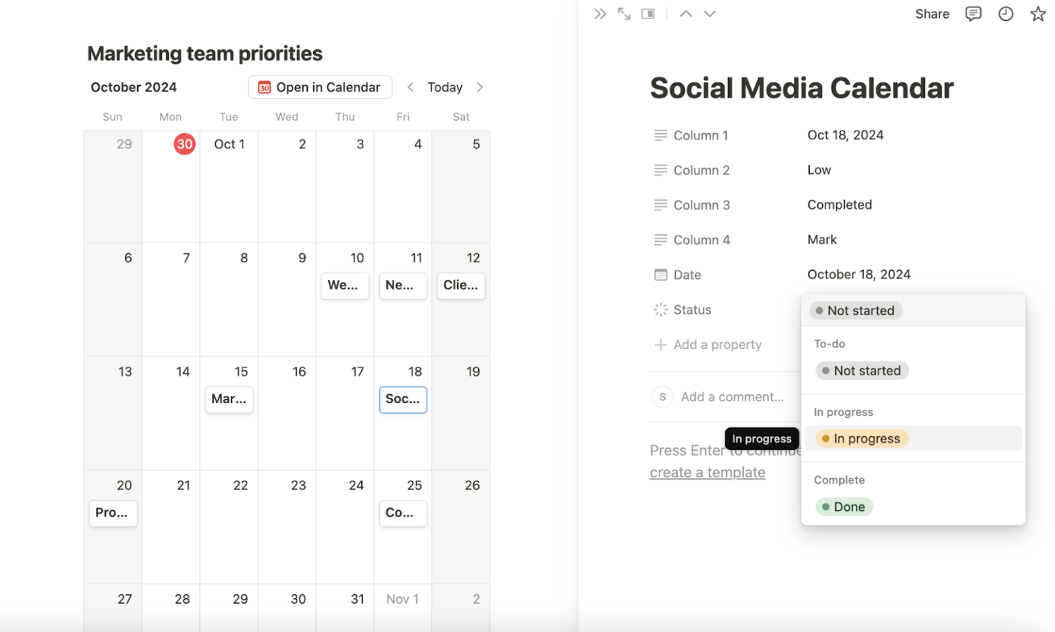 How to Create a Calendar in Notion | ClickUp
