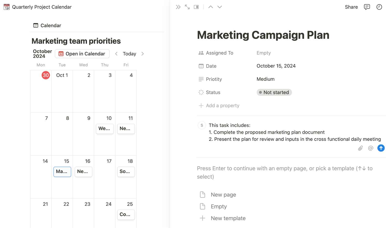How to Create a Calendar in Notion | ClickUp