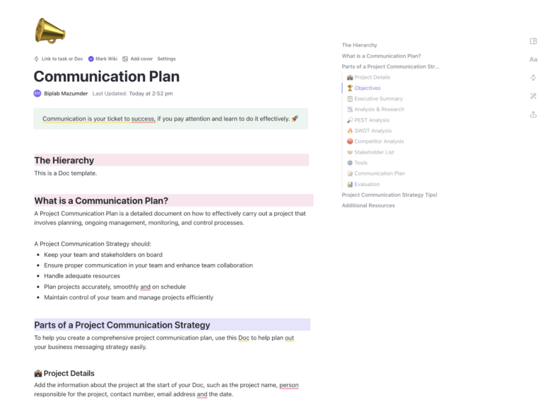 15 Free Communication Plan Templates: Excel, Word, & ClickUp