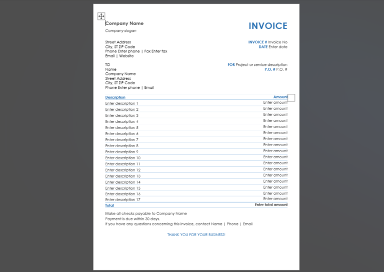 Free Microsoft Word Invoice Templates | ClickUp