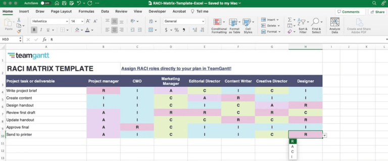 Free RACI Chart Templates for Excel | ClickUp