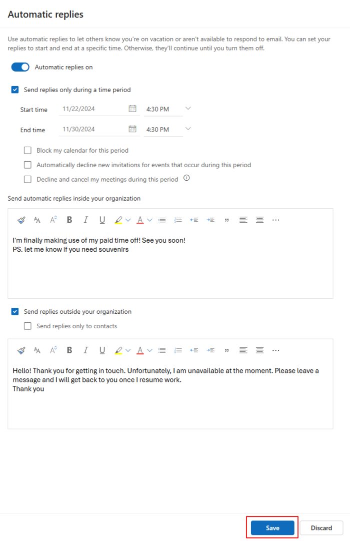 How to Set Out of Office in Outlook | ClickUp
