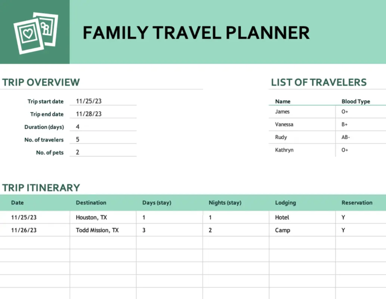 Free Itinerary Excel Templates for Better Planning | ClickUp