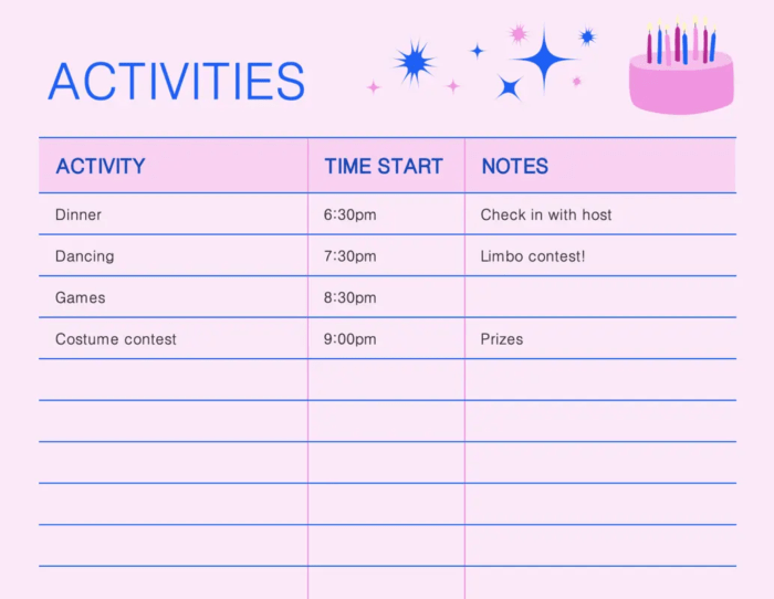 Free Party Planning Excel Templates | ClickUp
