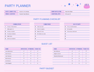 Free Party Planning Excel Templates | ClickUp