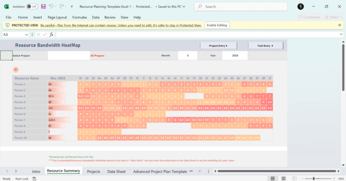 Free Resource Allocation Templates in Excel | ClickUp