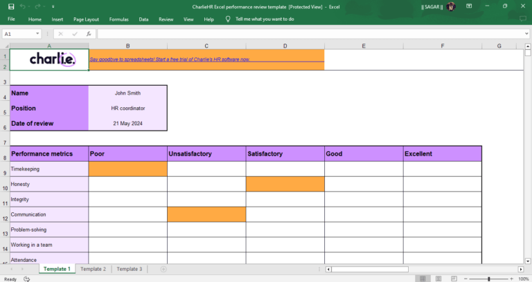 Free Excel Performance Review Templates for Easy Evaluation