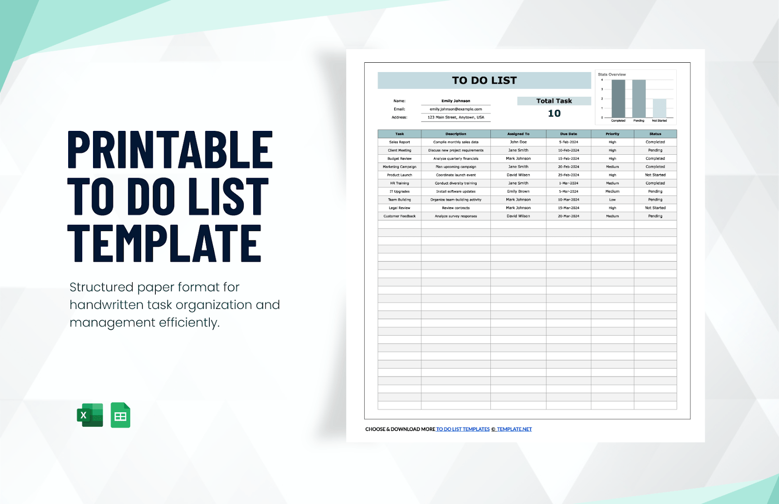 Modèles gratuits de listes À faire pour Excel