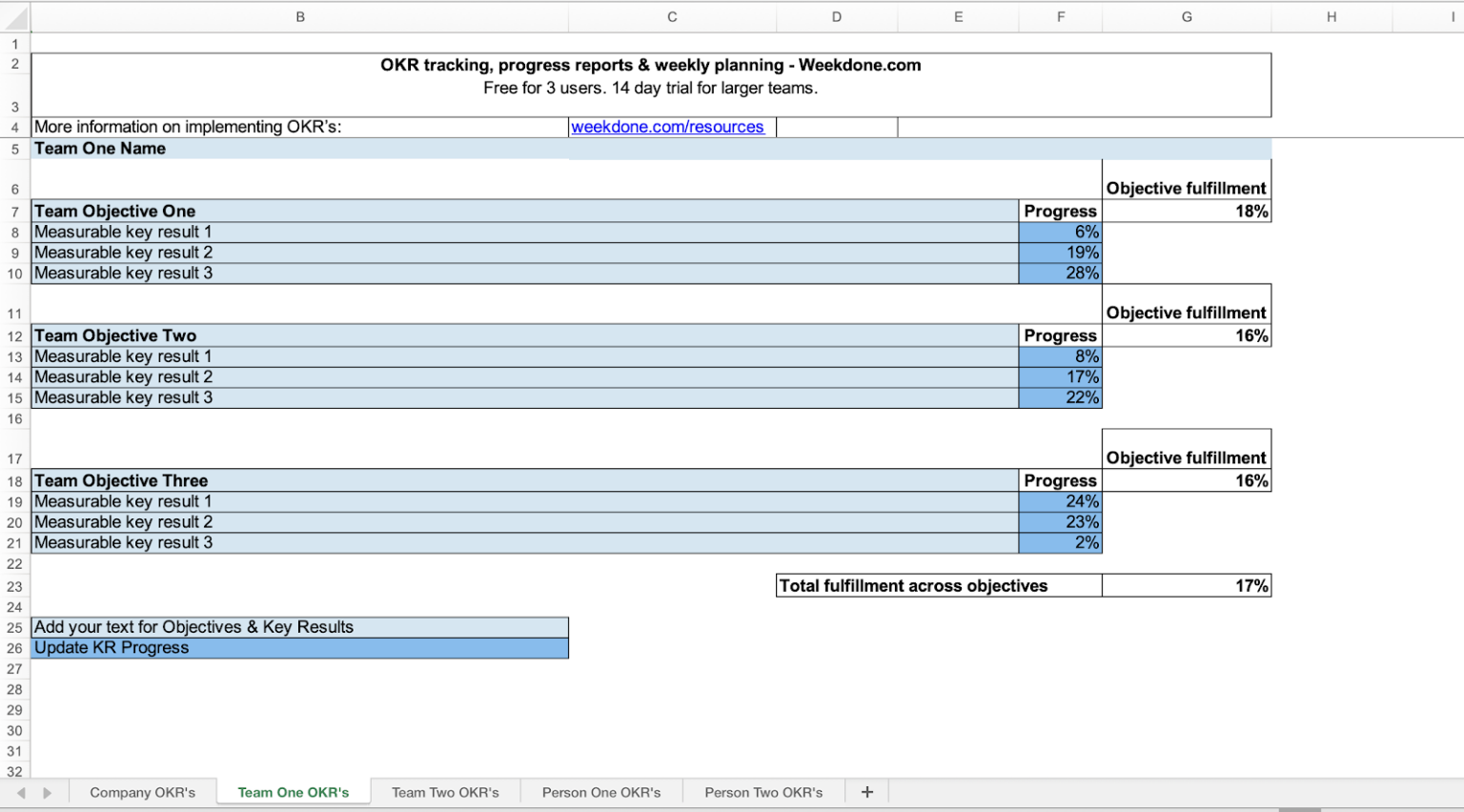 Free OKR Templates for Excel to Track Your Goals | ClickUp