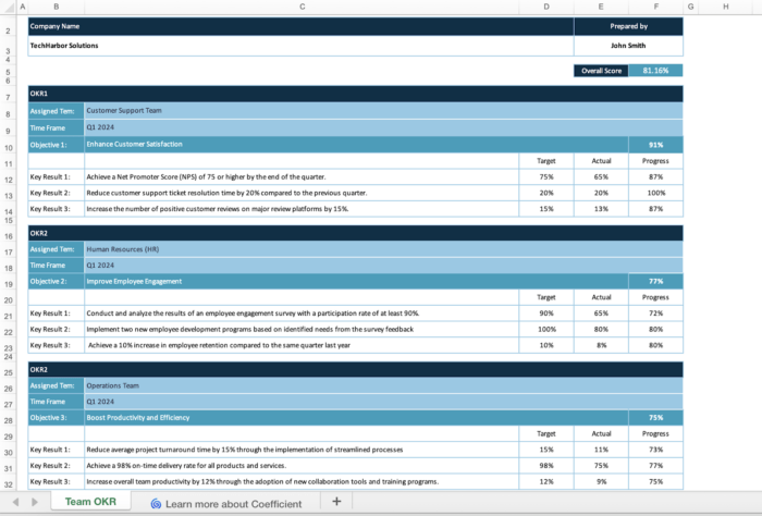 Free OKR Templates for Excel to Track Your Goals | ClickUp