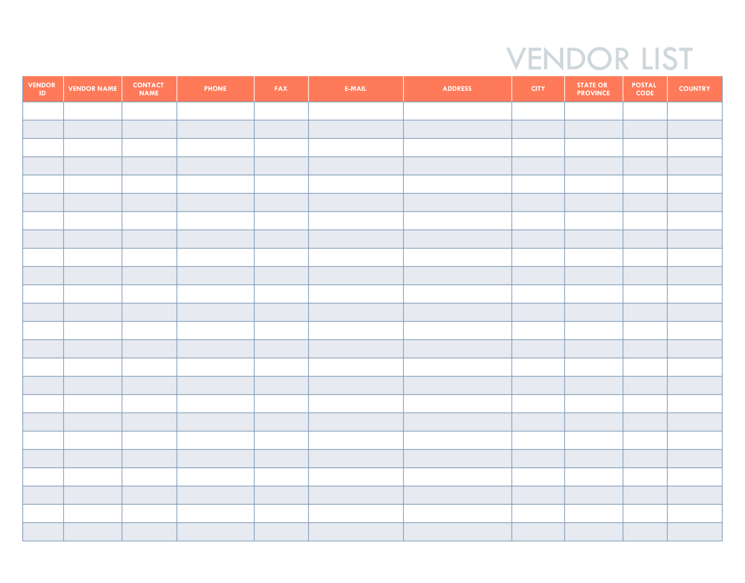 Free Vendor List Templates in Excel for Efficient Management