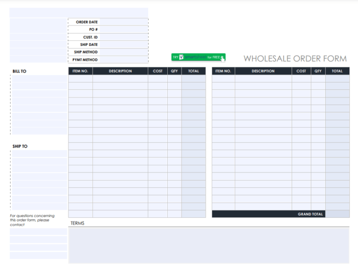 Free Order Form Templates in PDF | ClickUp