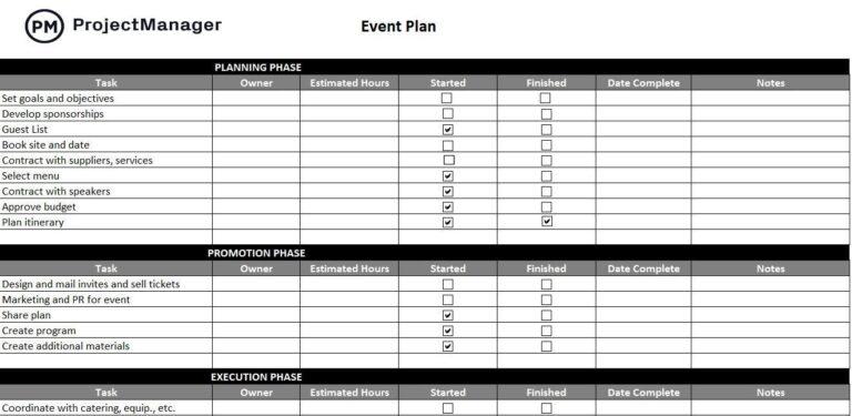 Free Event Planning Templates in Excel | ClickUp