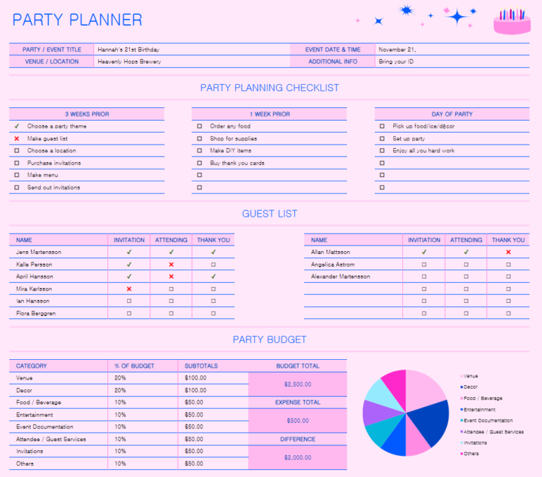 Free Event Planning Templates in Excel | ClickUp