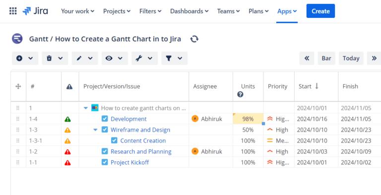 How to Create a Gantt Chart in to Jira | ClickUp