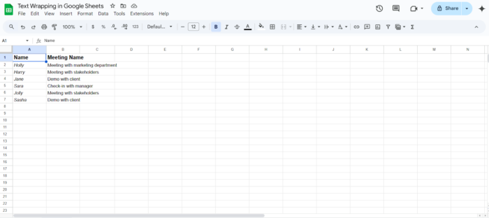 How to Wrap Text in Google Sheets | ClickUp