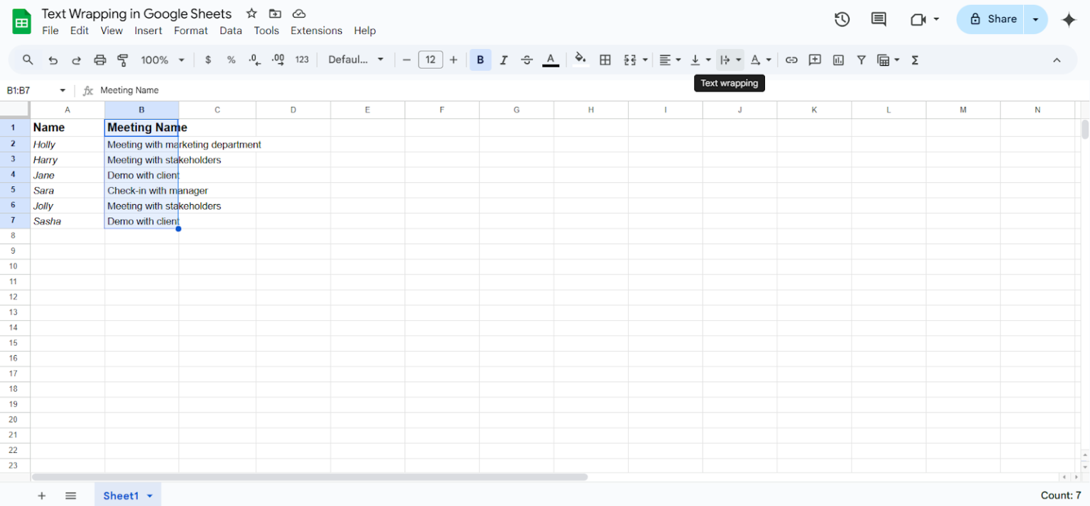 How to Wrap Text in Google Sheets | ClickUp