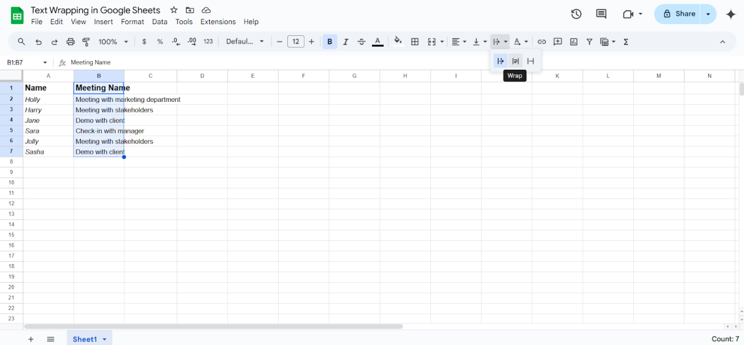 How to Wrap Text in Google Sheets | ClickUp