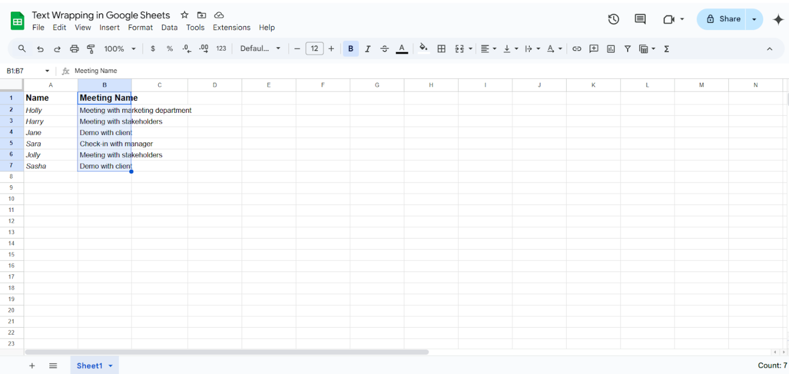 How to Wrap Text in Google Sheets | ClickUp