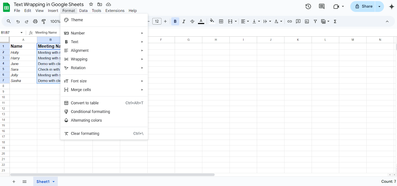 How to Wrap Text in Google Sheets | ClickUp