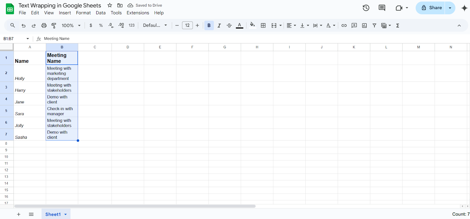 How to Wrap Text in Google Sheets | ClickUp