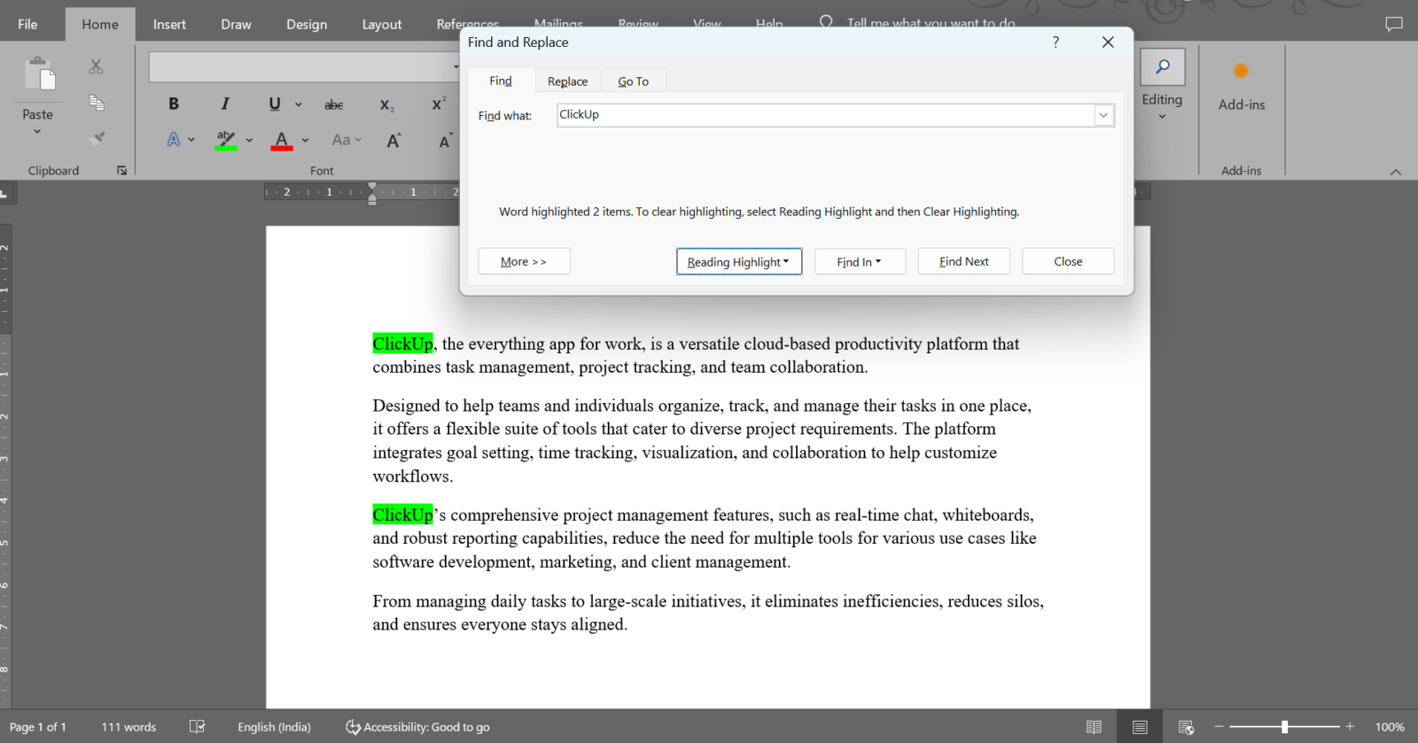 How to Highlight in Word for Better Document Clarity | ClickUp