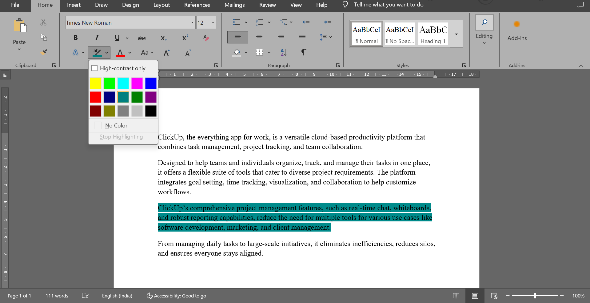 How to Highlight in Word for Better Document Clarity | ClickUp